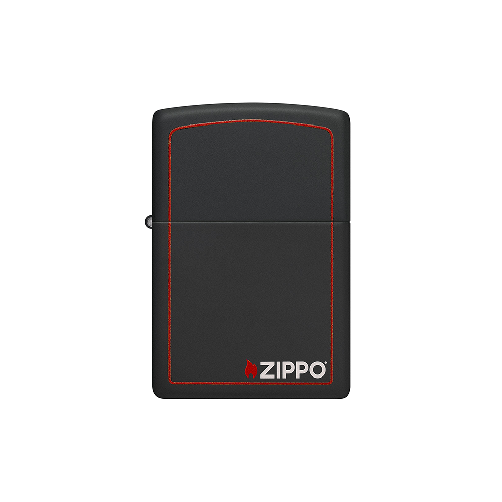 Zippo 218ZB Black Matte with Zippo Border — One Wholesale