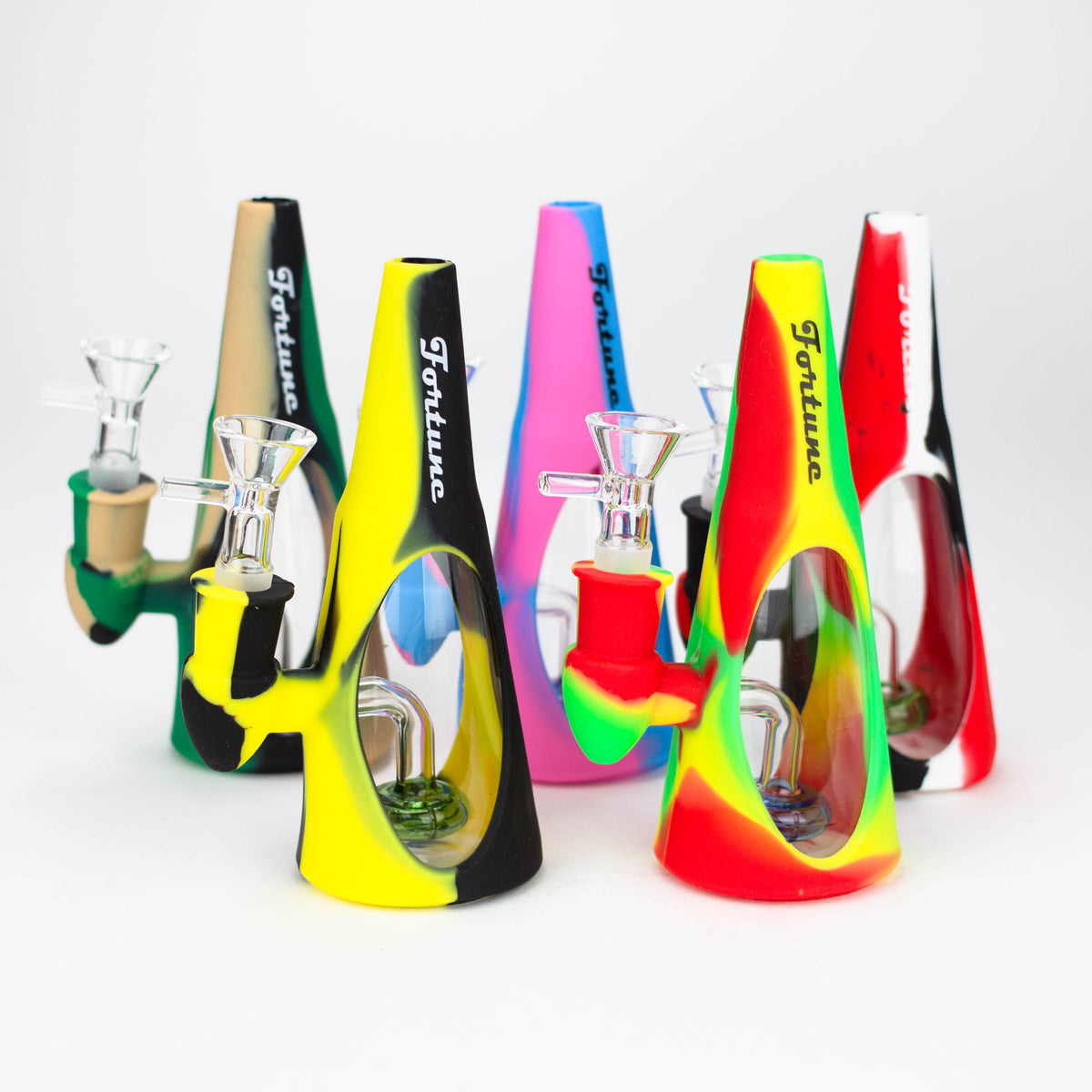 Fortune | 6.5" Multi-color Cone silicone water bong-Assorted [SP1049 ...