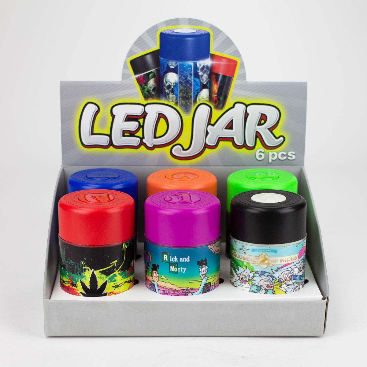 LED Plastic Stash Jars with cartoon Designs | One Wholesale Canada