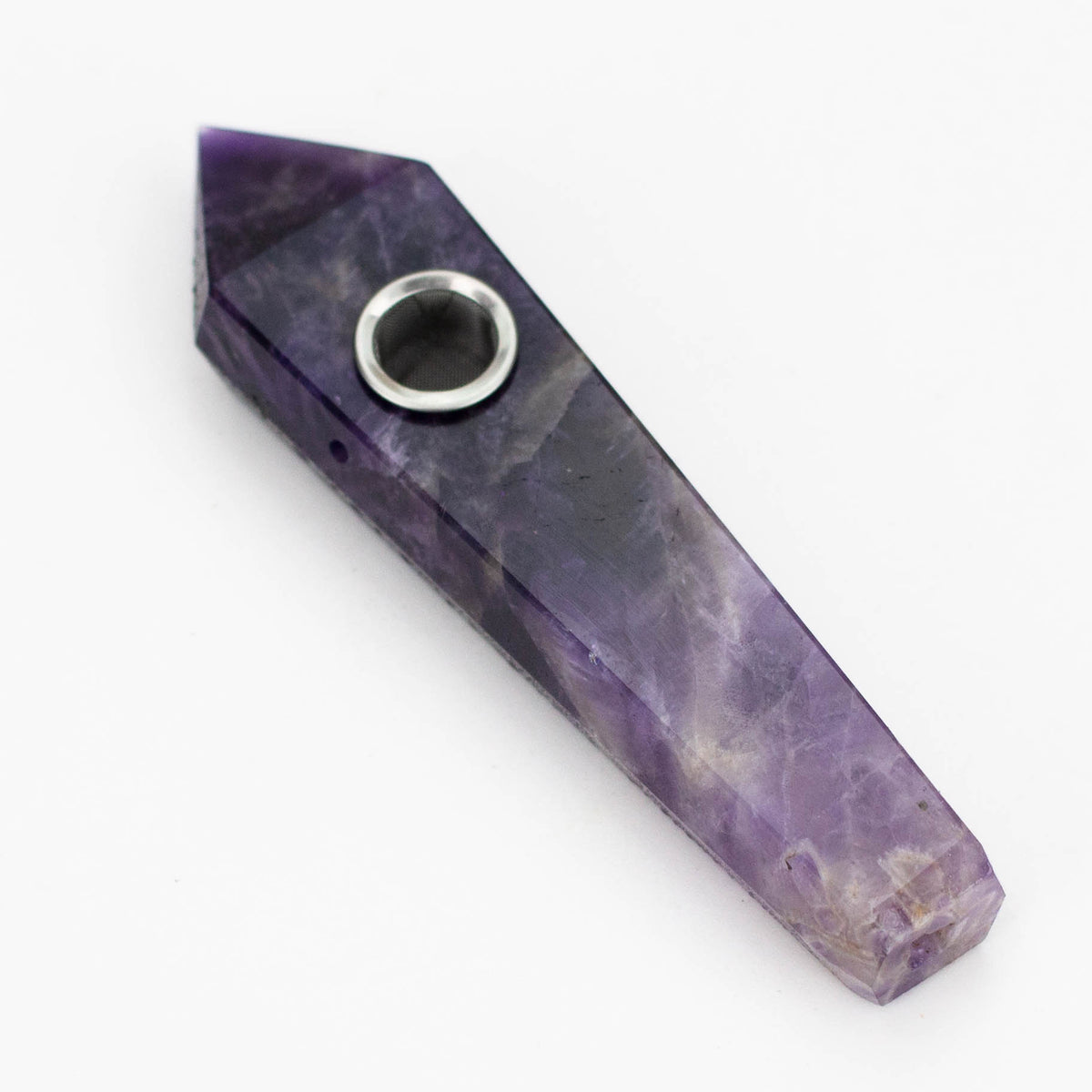 Acid Secs | Pure Amethyst Crystal Pipe with Choke — One Wholesale