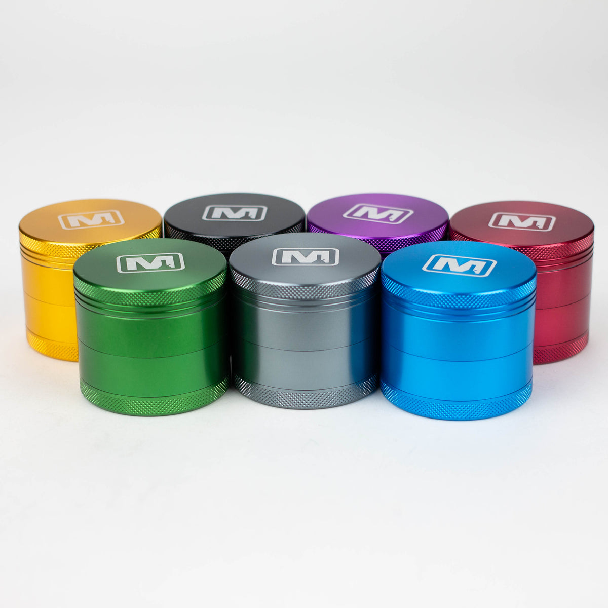 Marley | 4-piece Aluminum assorted color grinder Box of 10 — One Wholesale