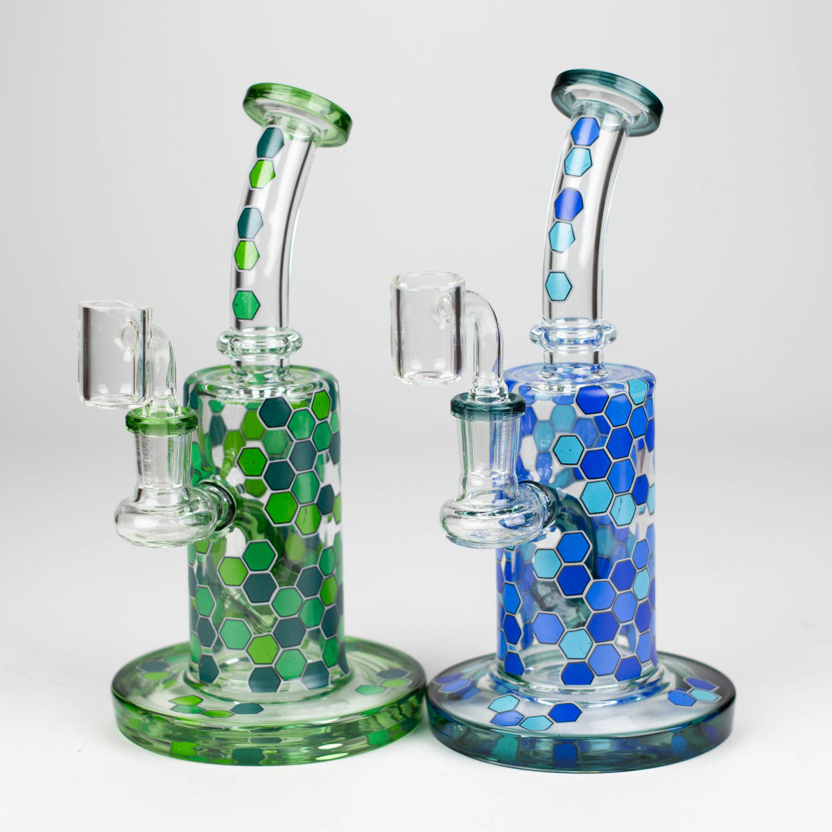 8" Color accented Rig With Banger and Bowl — One Wholesale