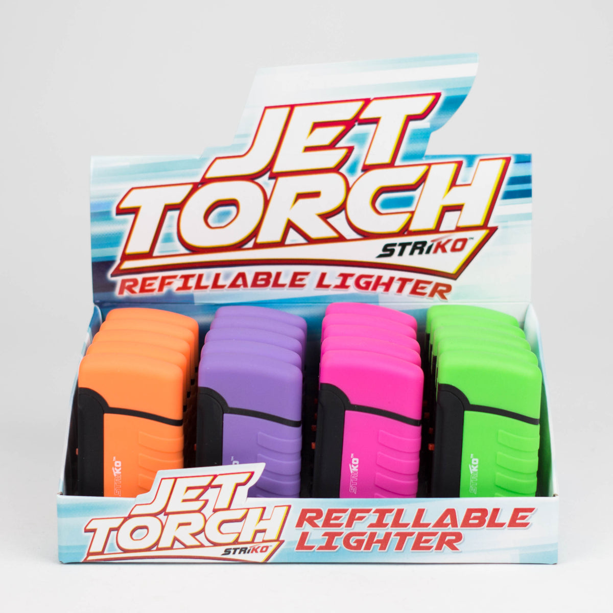 StriKo | Single Jet Torch Ligher Display of 20 [LT-UB-121] — One Wholesale
