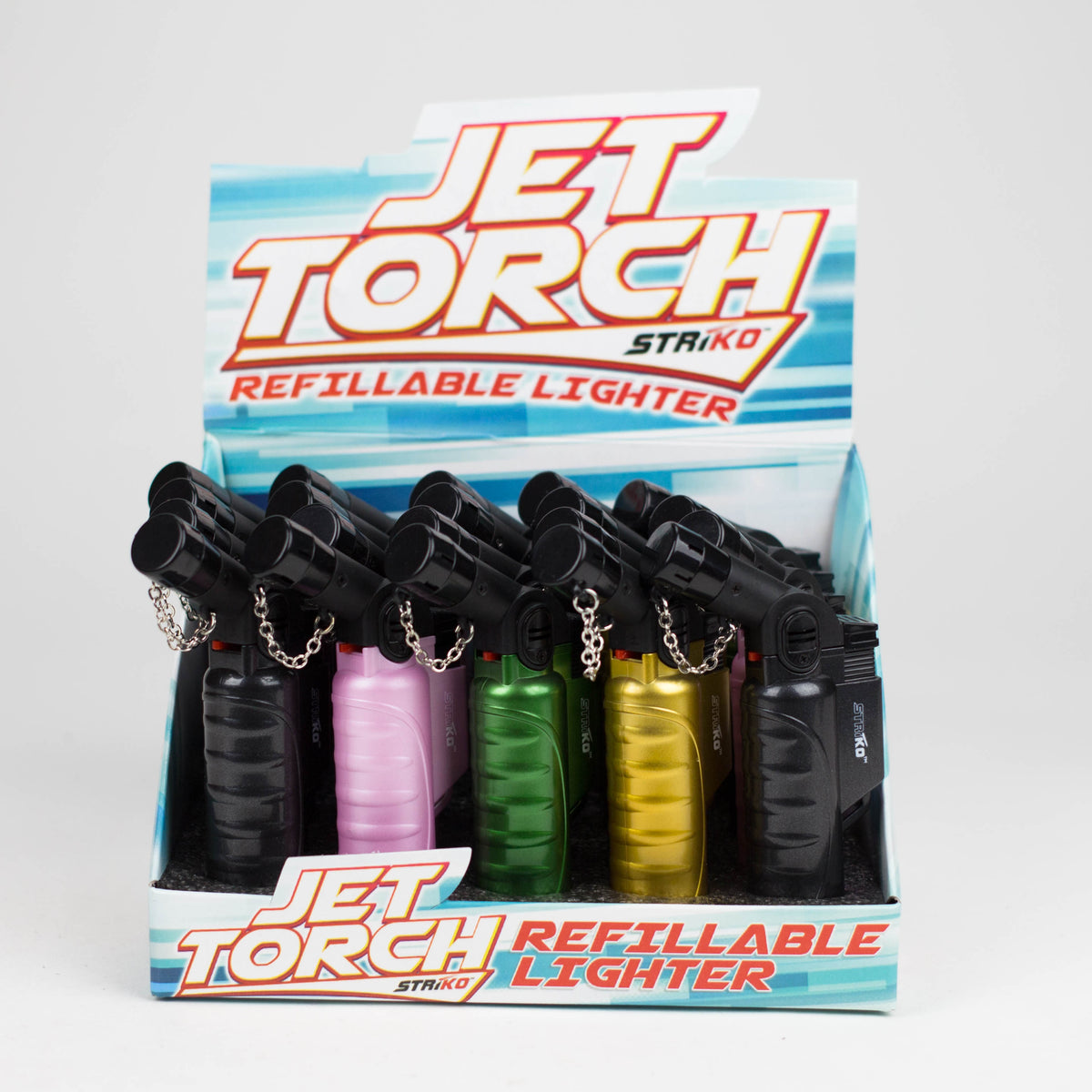 StriKo | Single Jet Torch Ligher Display of 20 [LT-UB-125] — One Wholesale
