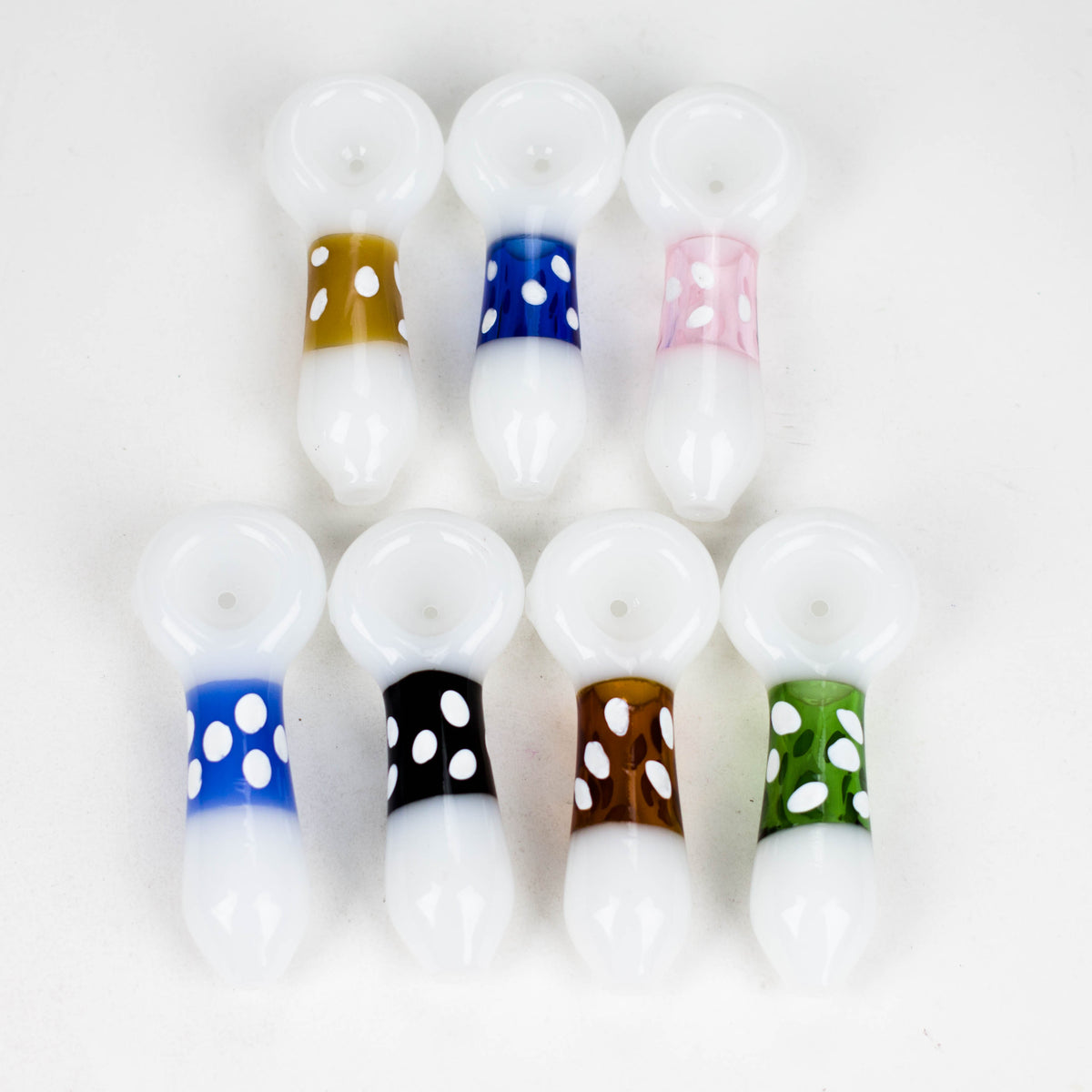 4" Glass Hand Pipes Box of 21 [SMKJ-103] — One Wholesale