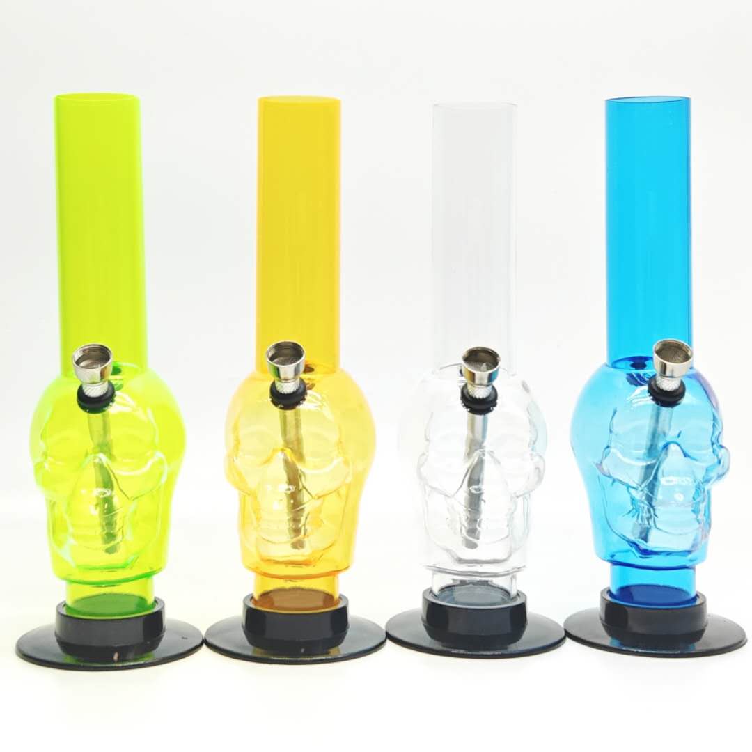 10" Acrylic Skull Design Water Pipe- Color Assorted — One Wholesale