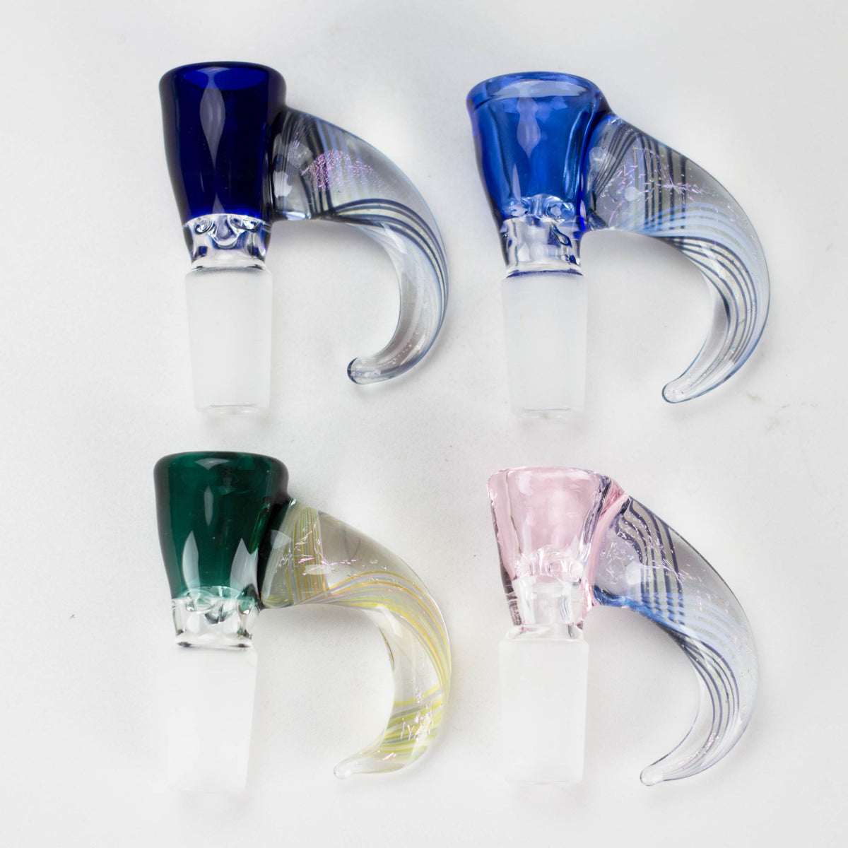 Shine Glassworks | 14mm 3 Hole Coloured Bowl with Dichroic Horn - Made ...