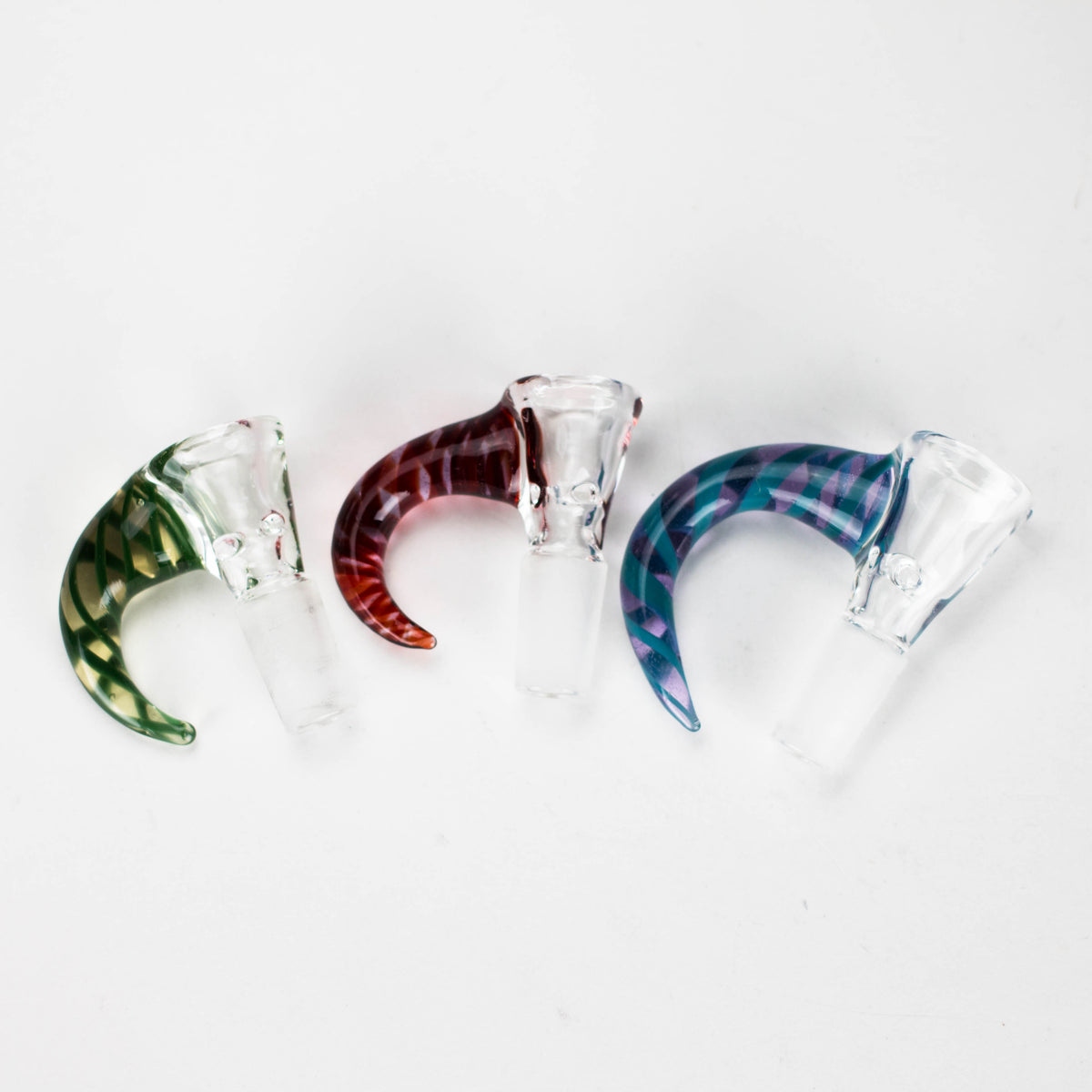 Shine Glassworks | 14mm 3 Hole Clear Bowl with Horn - Made in Canada ...