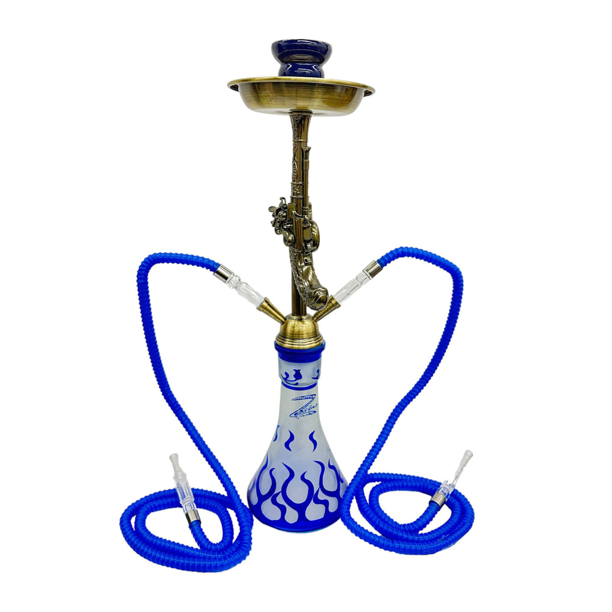 Zebra | 21" Smoke Wild West Gun 2-Hose Hookah — One Wholesale