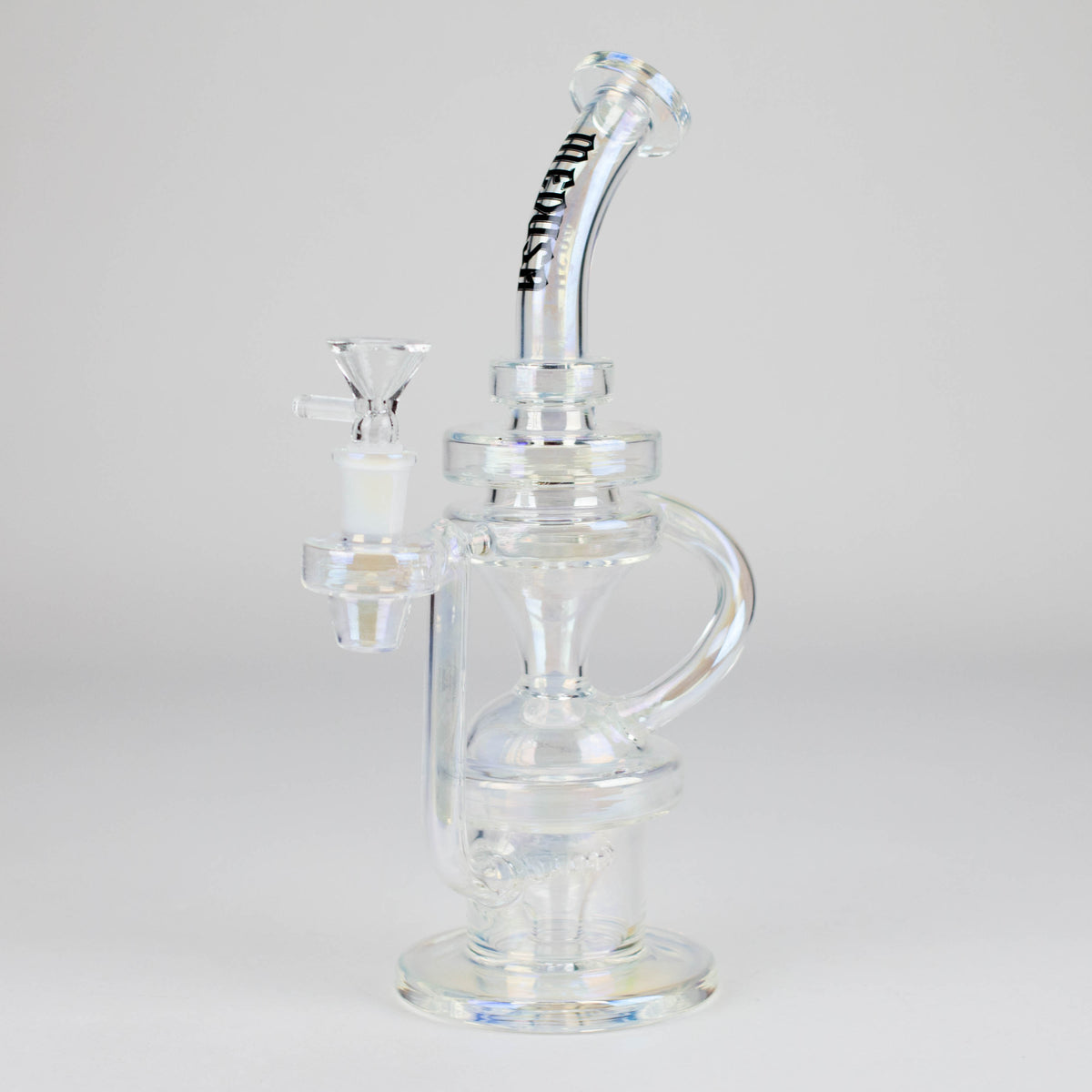 12" Medusa Glass Iridescent Recycler Bong — One Wholesale