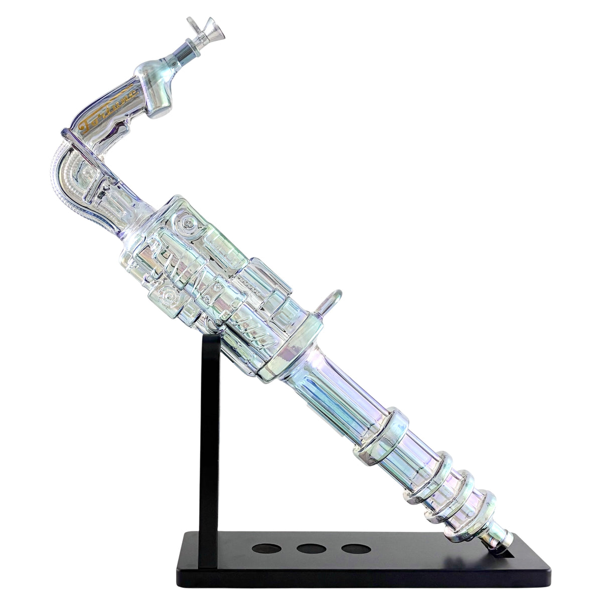 Fortune | 24" Electroplated Gatling Gun Glass Bong with Hardwood Stand ...