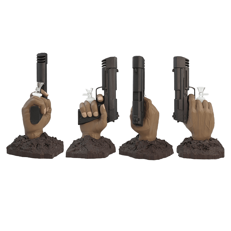 11″ Vinyl Hand Pistol Water Pipe with 14mm Glass Bowl [SMKZ163] — One ...