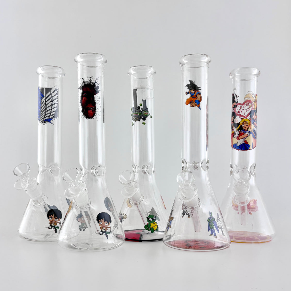 12" Anime-Themed Beaker Bongs – 4mm Thick Glass — One Wholesale