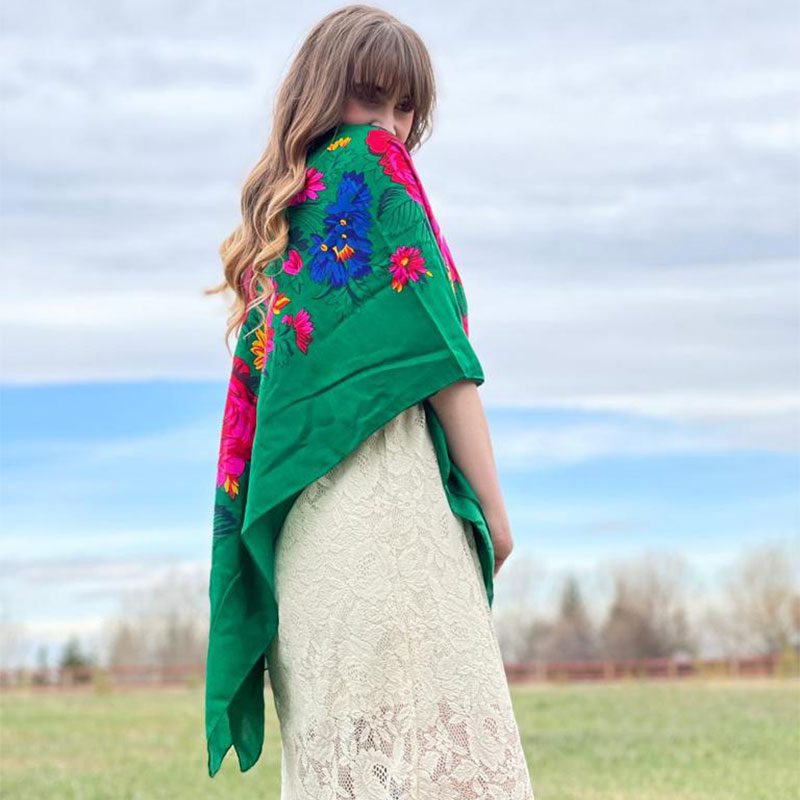 Metallic Kokum Floral Scarf Pack of 10 — One Wholesale