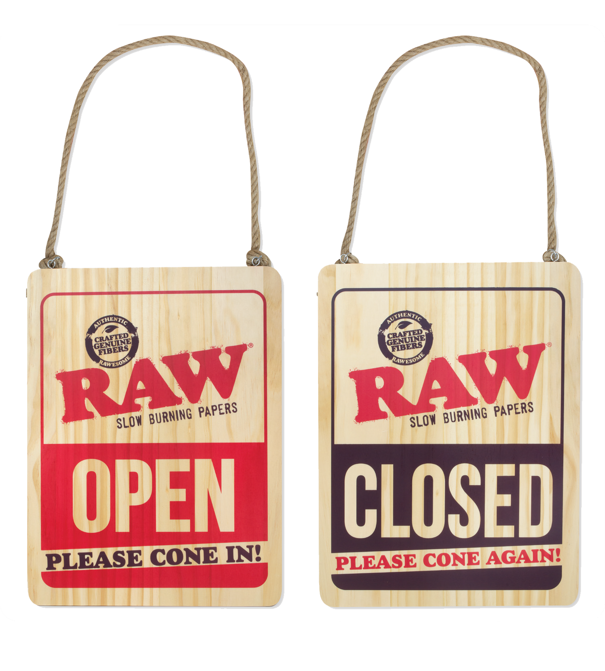 RAW WOODEN OPEN & CLOSED SIGN | One Wholesale Canada