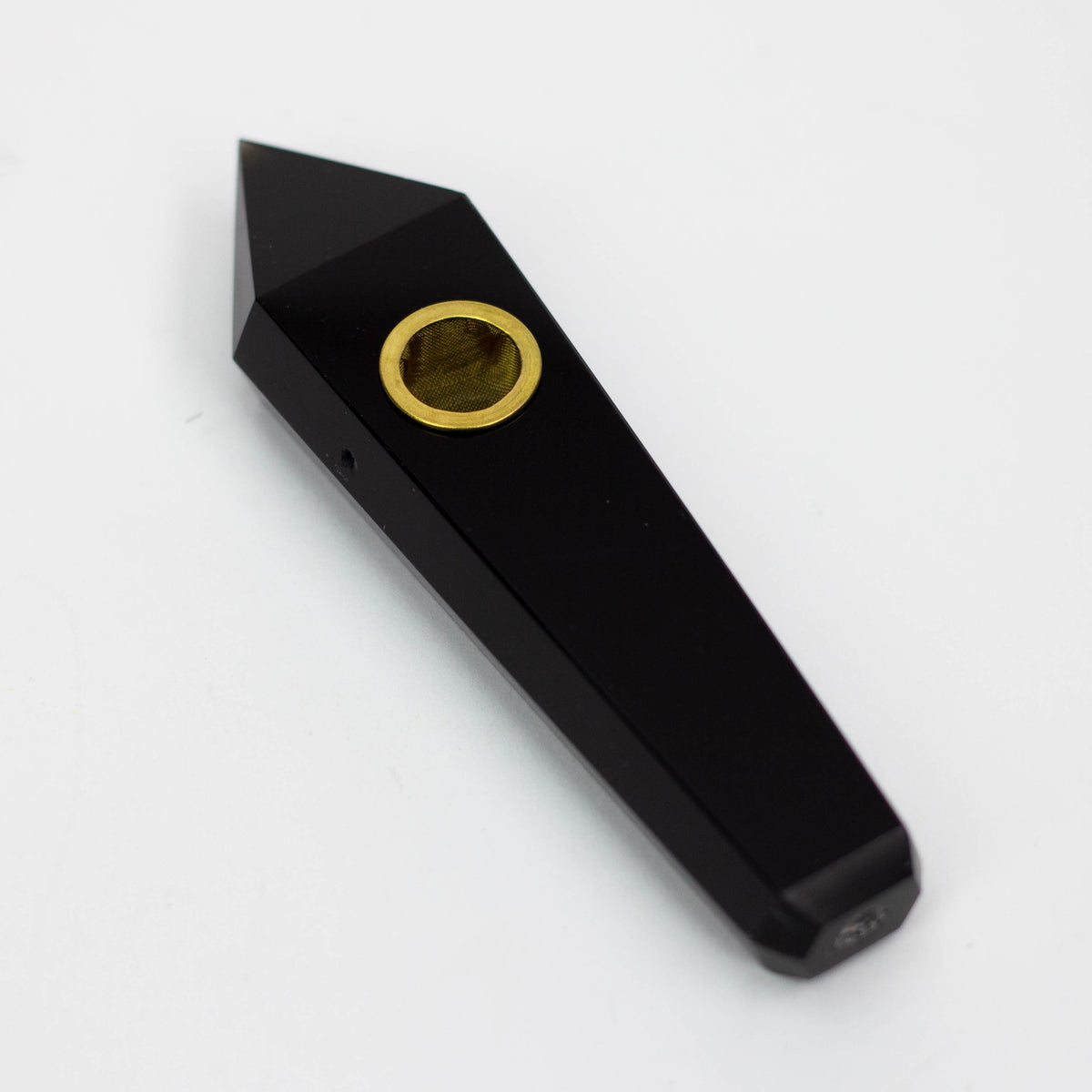 Acid Secs - Plain Natural Obsidian Smoking Pipe — One Wholesale