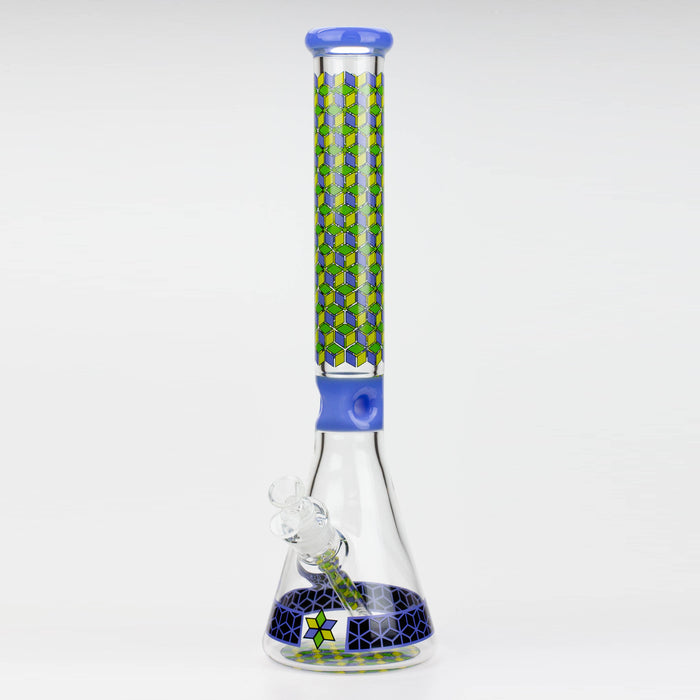 18" Cubic Pattern 7 mm glass water bong | One Wholesale Canada
