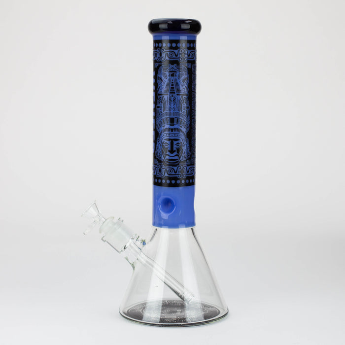 WENEED®-14" Weneed Frosted Aztec 7mm Glass Bong | One Wholesale Canada