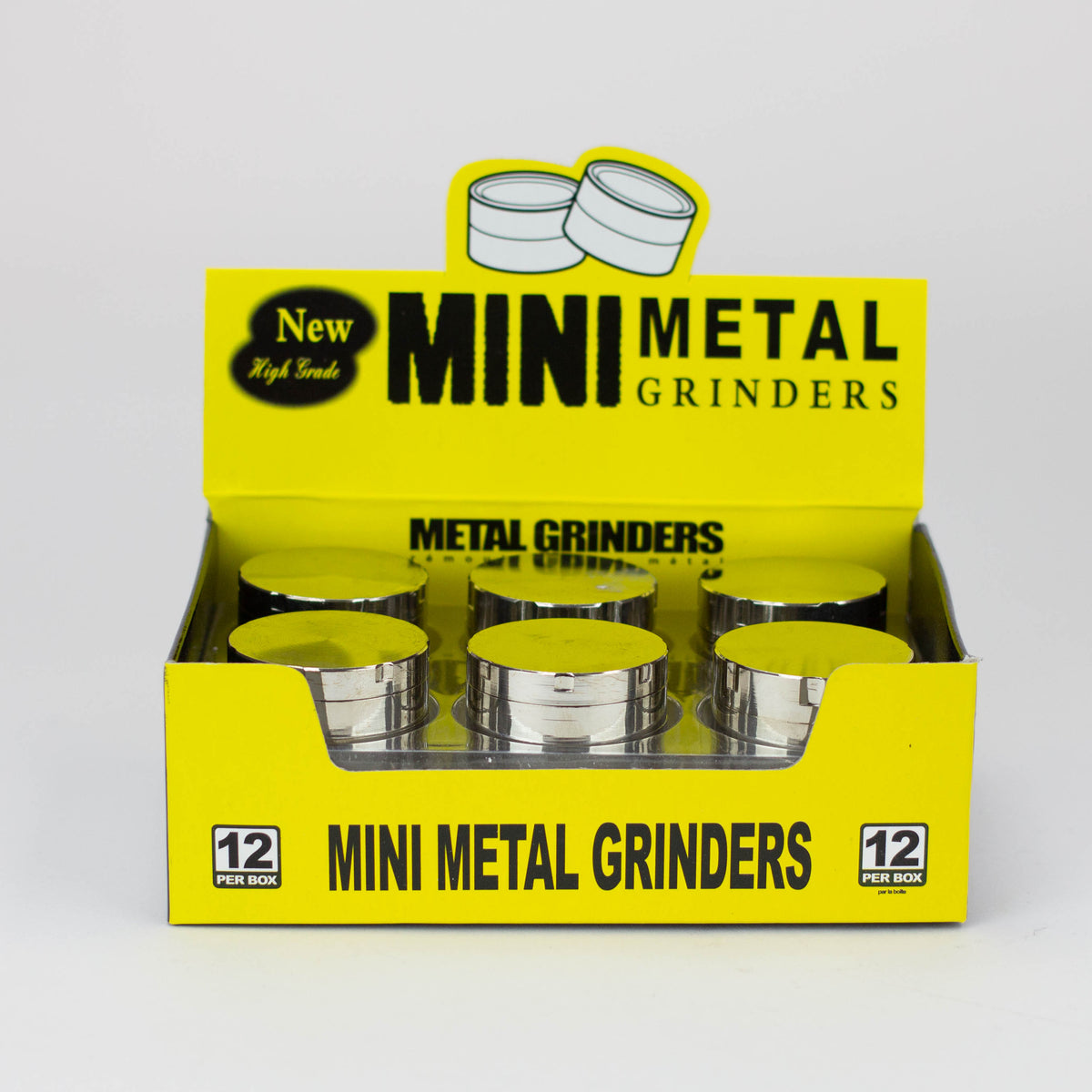 3-Piece Mini Metal Grinder Box of 12 [GR844] | One Wholesale Canada