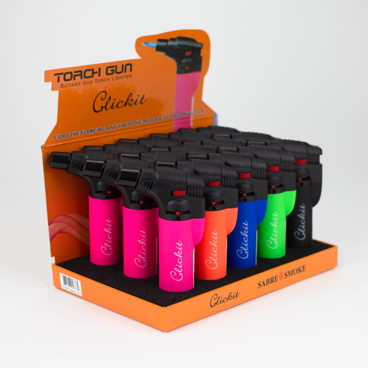 Click it | Single Torch Lighters with Assorted Color | One Wholesale Canada