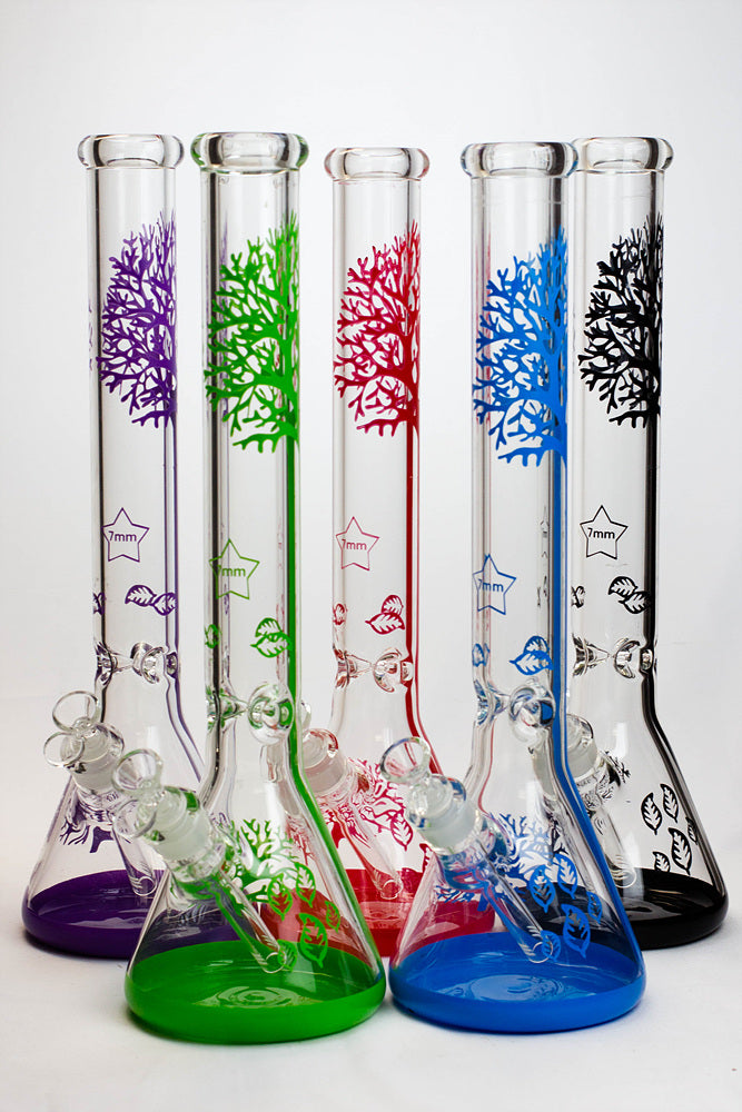 18" Tree of Life 7mm classic beaker glass bong | One Wholesale Canada
