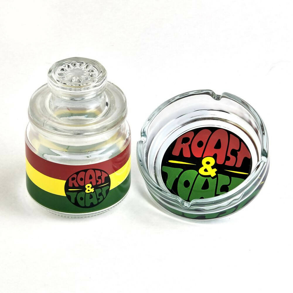 ASHTRAY SET WITH STASH JAR - VINTAGE ROAST & TOAST — One Wholesale